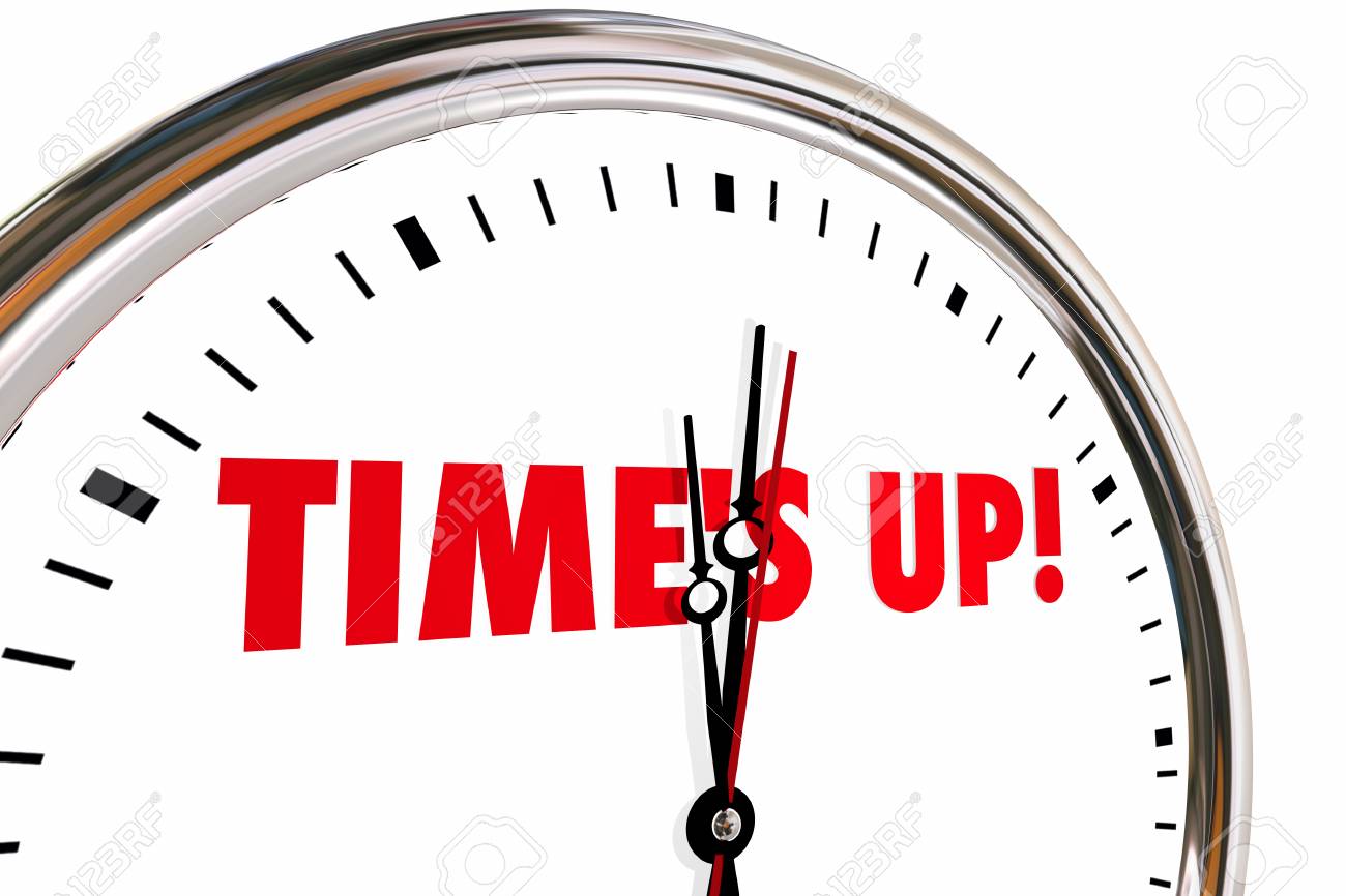 Times Up Clock End Sexual Harassment Abuse Power 3d Illustration ...
